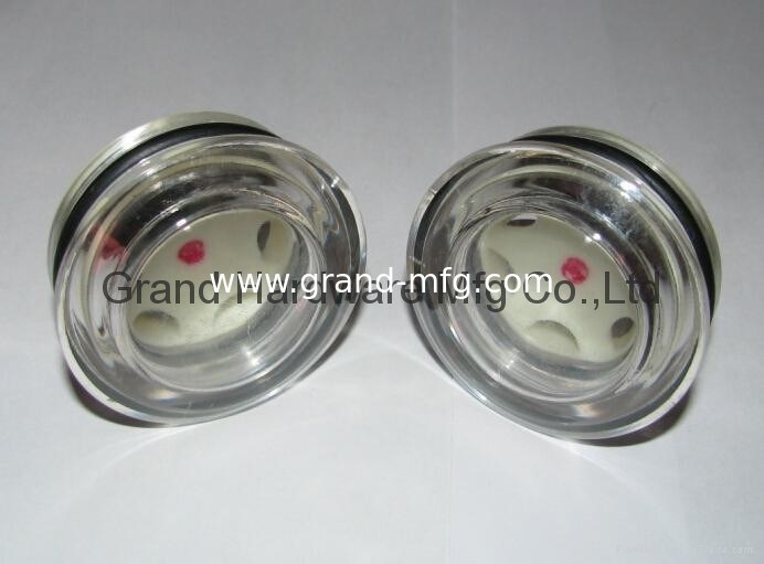 Plastic oil level indicator sight glass