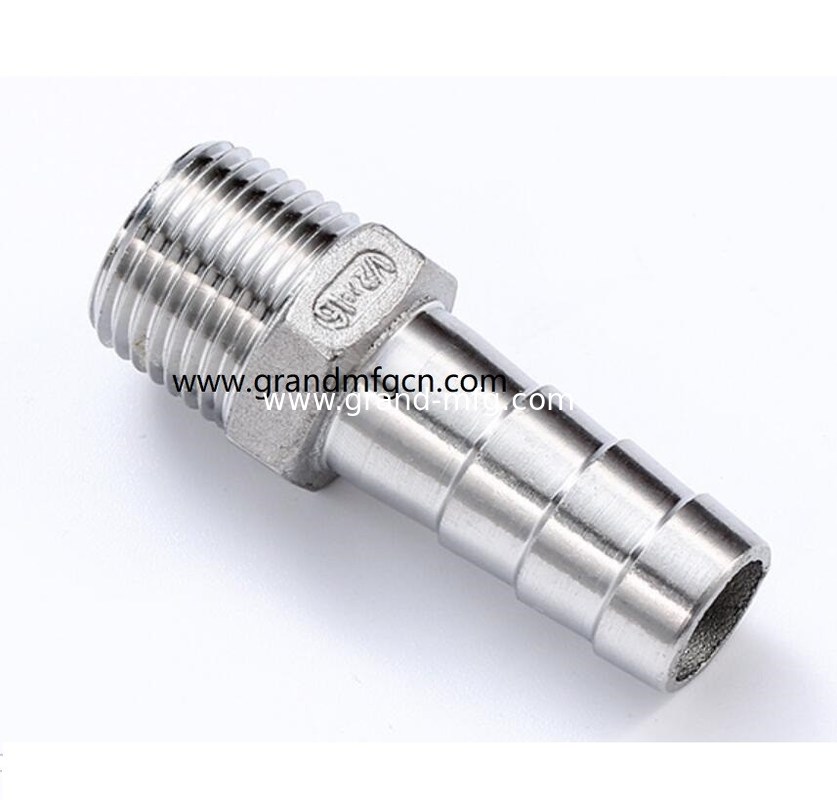 stainless steel 304 316 barb connection fittings custom precision ...