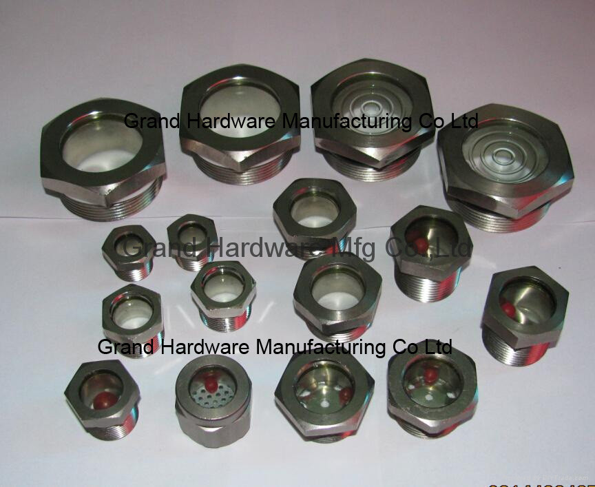 BSP 3/4"male thread Metal Sight Glass steel nickel plated Fused Glass ...