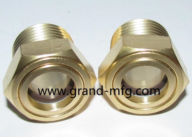 male Metric thread M22*1.5 Brass Fluid level sight glass with reflector ...