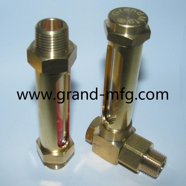 BSP 3/4 INCH Sraight brass oil level gauge indicator with level marks ...