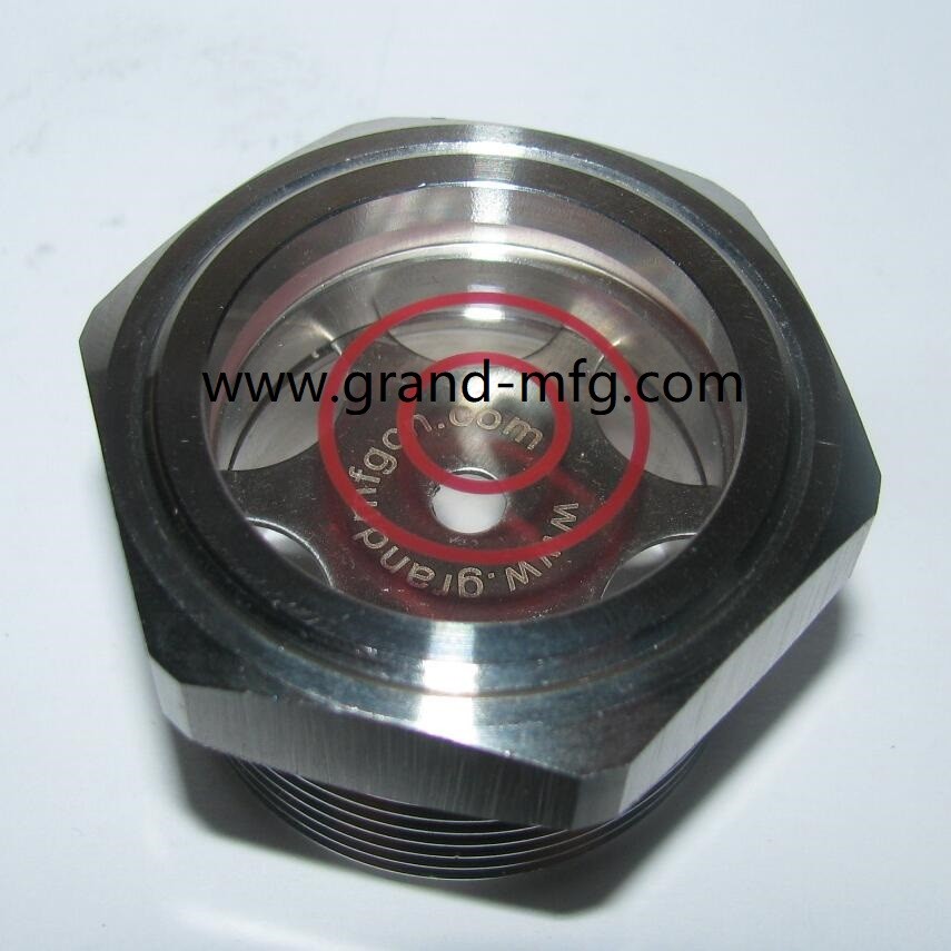 High pressure 1500PSI sight flow glass window oil gauge 1 1/4 inch NPT ...