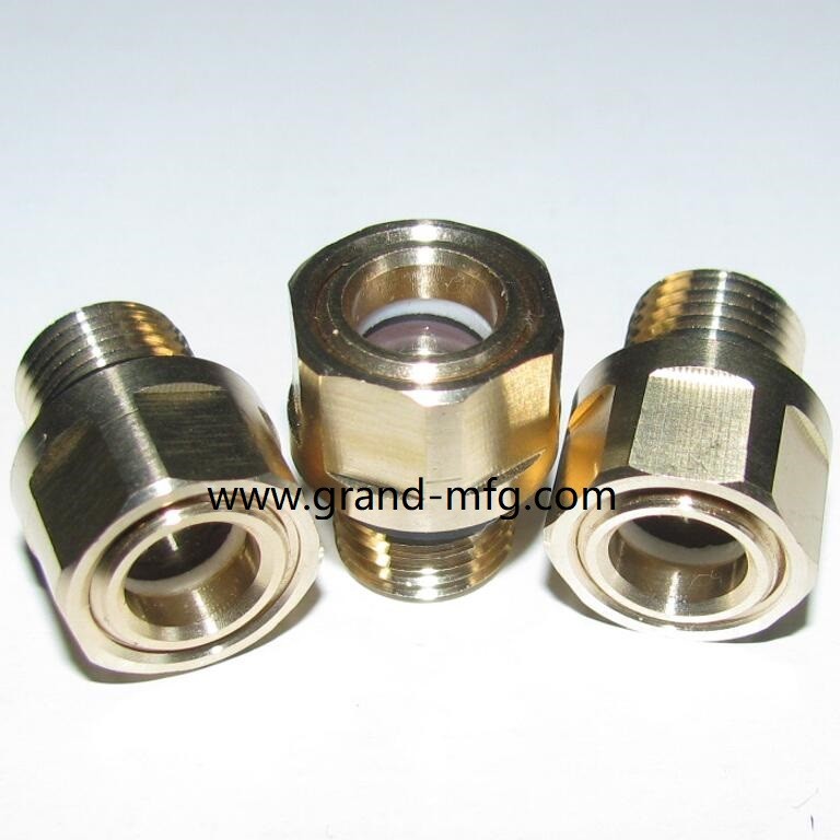 Metric thread M16 M18 M26 M27x1.5 brass oil level sight glass with ...