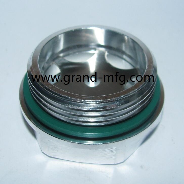 M52X2 Aluminum oil sight glass for blower lubrication system Hex screw ...