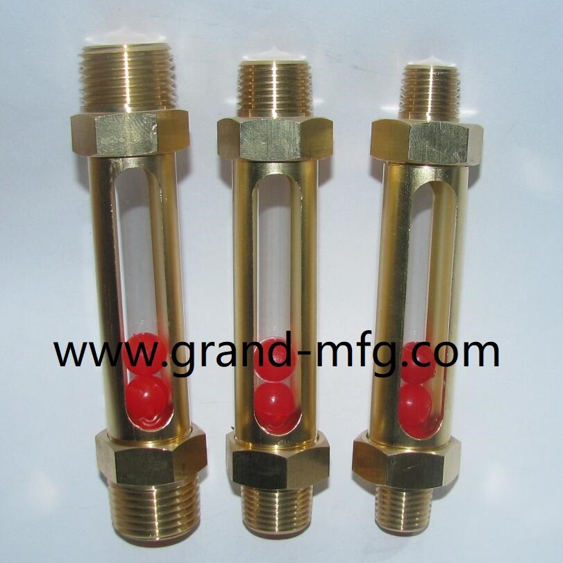 M16 x 1.5 Metric thread Brass tube oil level gauge with quartz glass ...