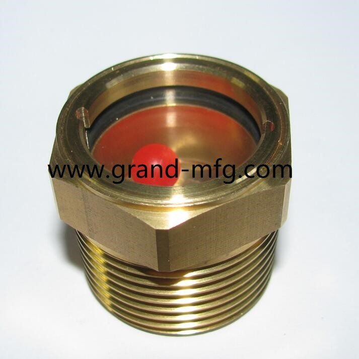 1/4 inch brass oil level sites have standard NPT male pipe threads with ...