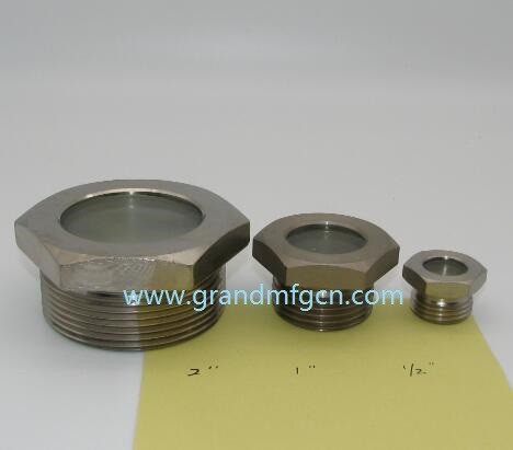 male Metric thread M30x1.5 fused steel sight glass,fused sight windows ...
