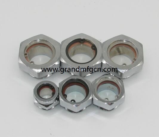 male NPT thread 1/2" 3/4" 1" brass peep hole sight glasses nickel ...