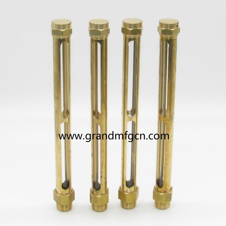 BSP 3/4 INCH Sraight brass oil level gauge indicator with level marks ...