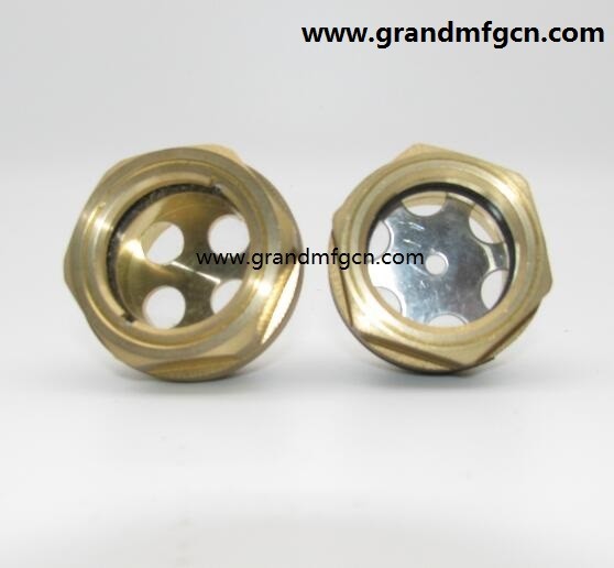 G2” blower lubrication screw-in circular Brass Oil level sight glass ...