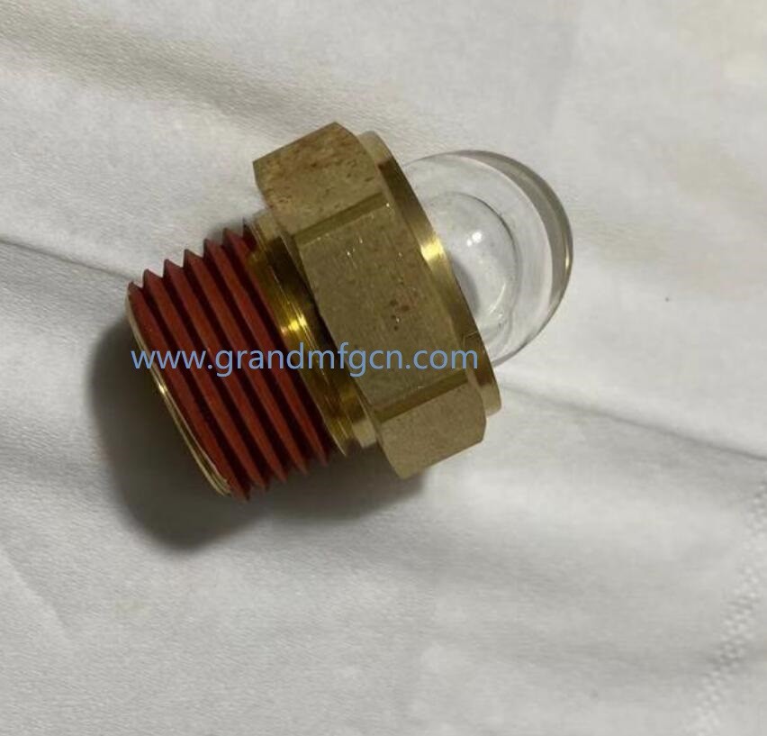 male NPT 1/2 INCH clear domed oil sight glass hex screw-in Oil level ...