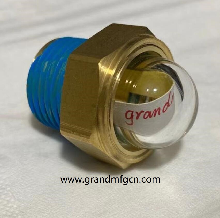 male NPT pipe threads 1/2 inch domed shaped flow liquid level indicators oil level sight glass ...
