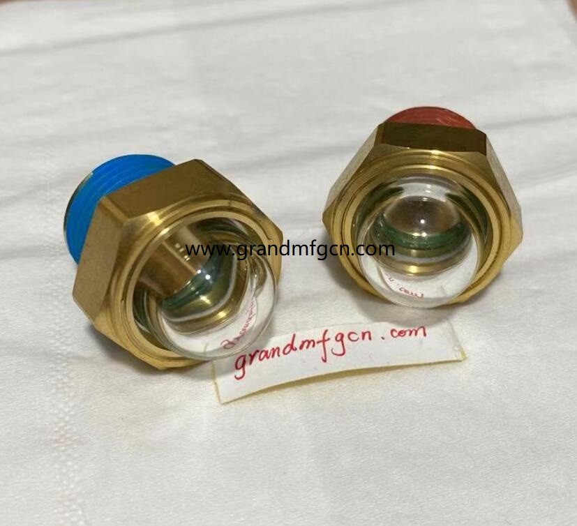 male NPT pipe threads 1/2 inch domed shaped flow liquid level indicators oil level sight glass ...