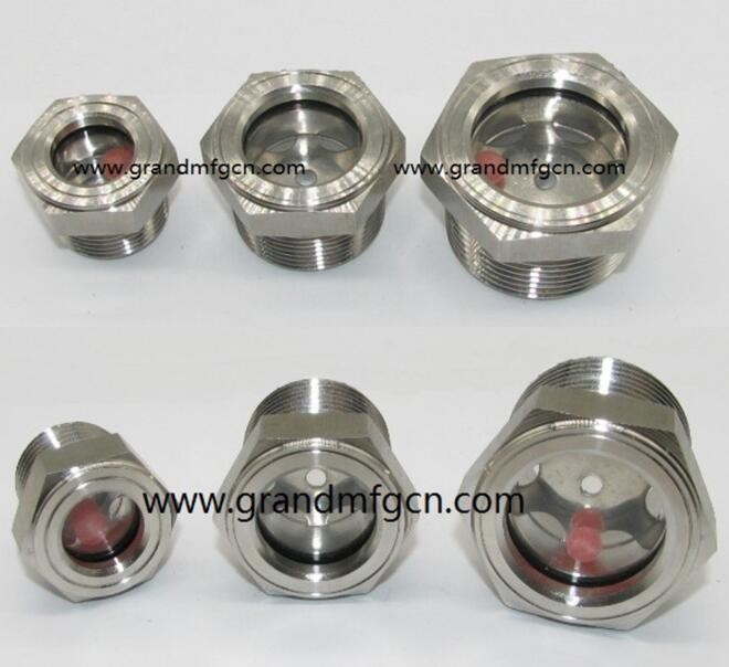 HIGH PRESSURE 1500PSI SIGHT FLOW WINDOW WITH RED BALL 1 1/2" NPT oil ...