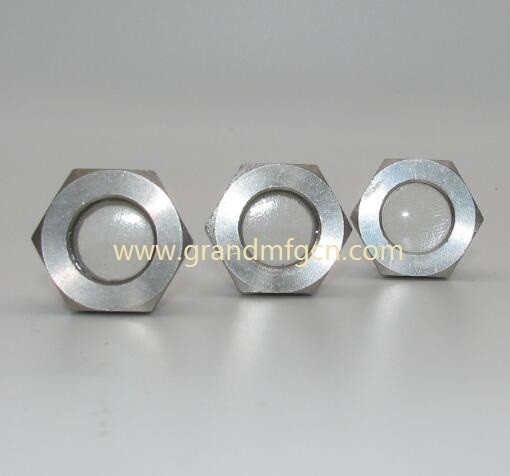 male Metric thread M27x1.5 M48X1.5 fused steel sight glass,fused sight ...